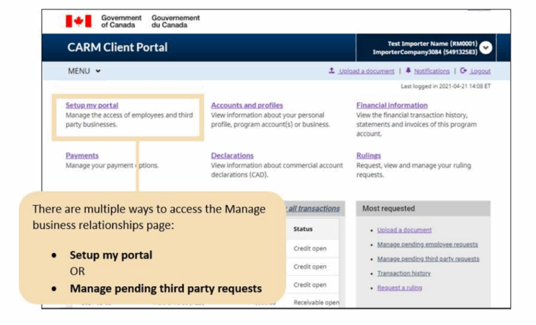 Step 1: Register on the CARM portal - JORI Logistics